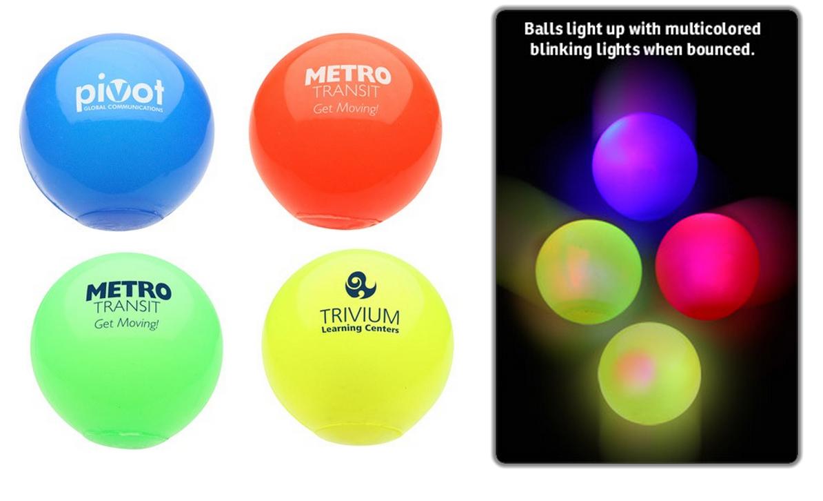 Custom Printed Super Multi-Colored LED Bouncy Ball