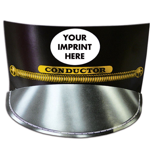 Black Train Conductor Paper Hatwith Logo
