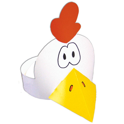 Kids Goofy Chicken Themed Paper Hatwith Logo