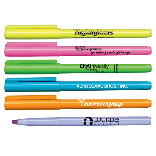 Custom Imprinted Pocket Pen Style Highlighter