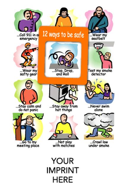 Imprinted "12 Ways To Be Safe" Youth Safety Mood Magnet