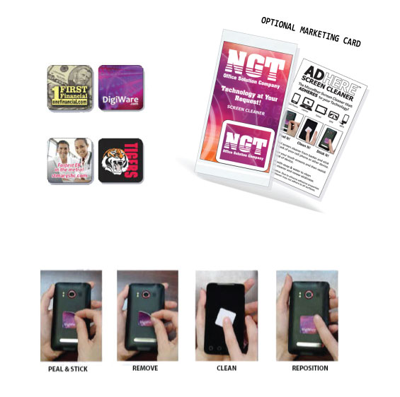 Promotional Stick N' Go Microfiber Screen Cleaner with Rush Service