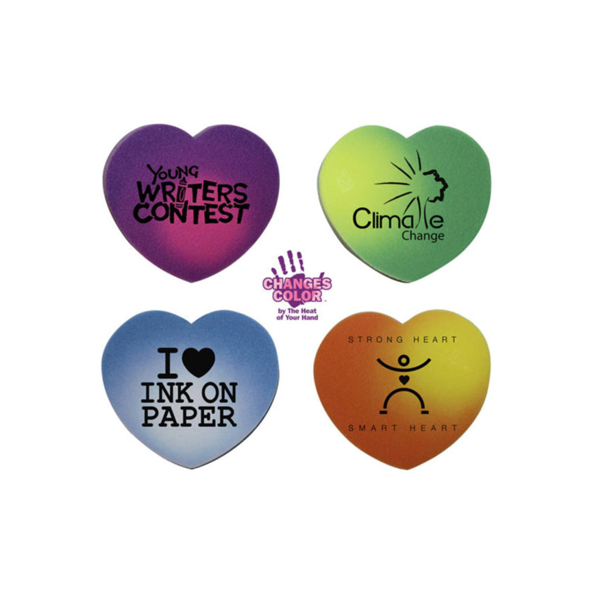Custom Imprinted Color Changing Heart Shaped Eraser