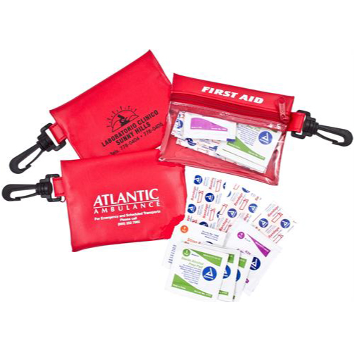 Custom Imprinted Vinyl First Aid Pouch w/ Carabiner