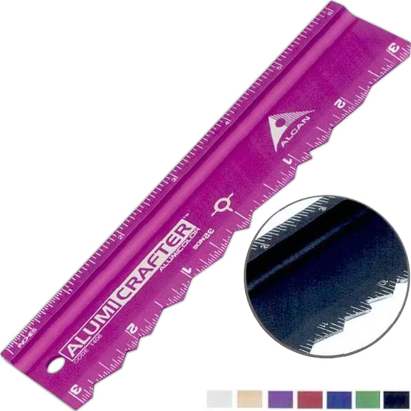 Custom Printed Alumicolor Unique Rulers 6 inch and Cutting Tool