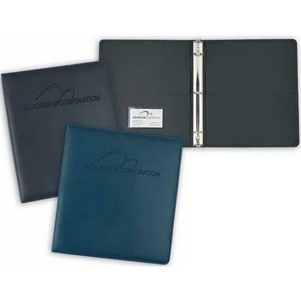 Leather-Like Padded Ring Binderwith Logo
