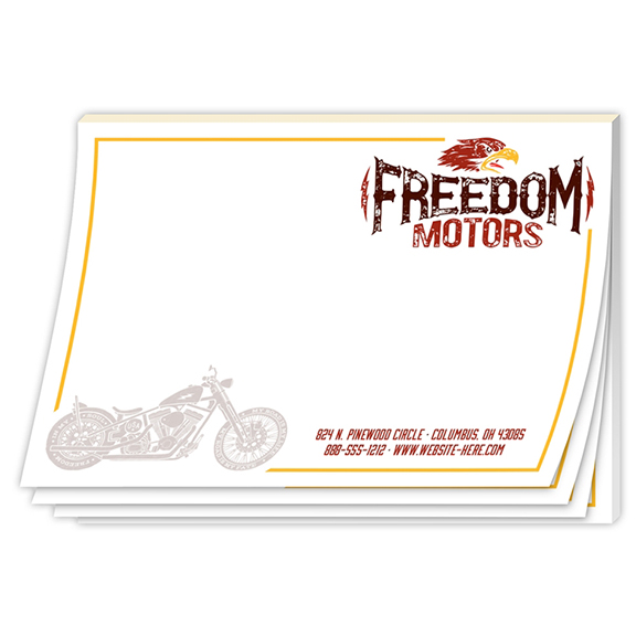 Custom Printed 4x3 Sticky Notepad (25 Sheets)
