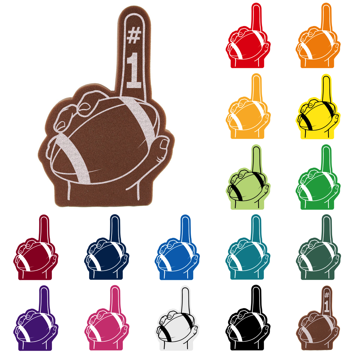 Custom Imprinted Football in Hand Foam Finger