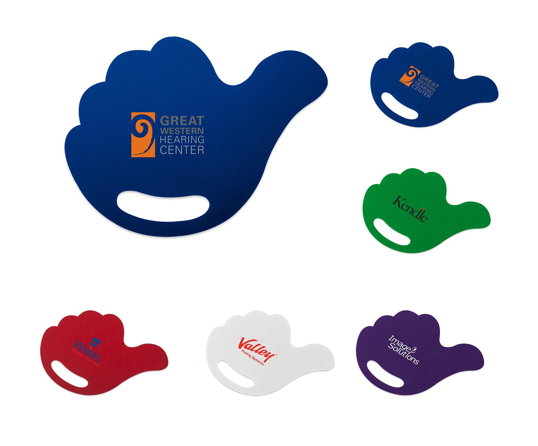 Custom Printed Thumbs Up Hand Fan with Die Cut Grip