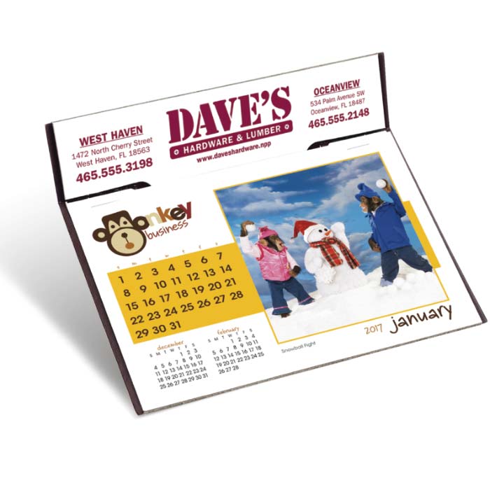 Promotional Desk Calendars Custom Printed with Your Company Logo