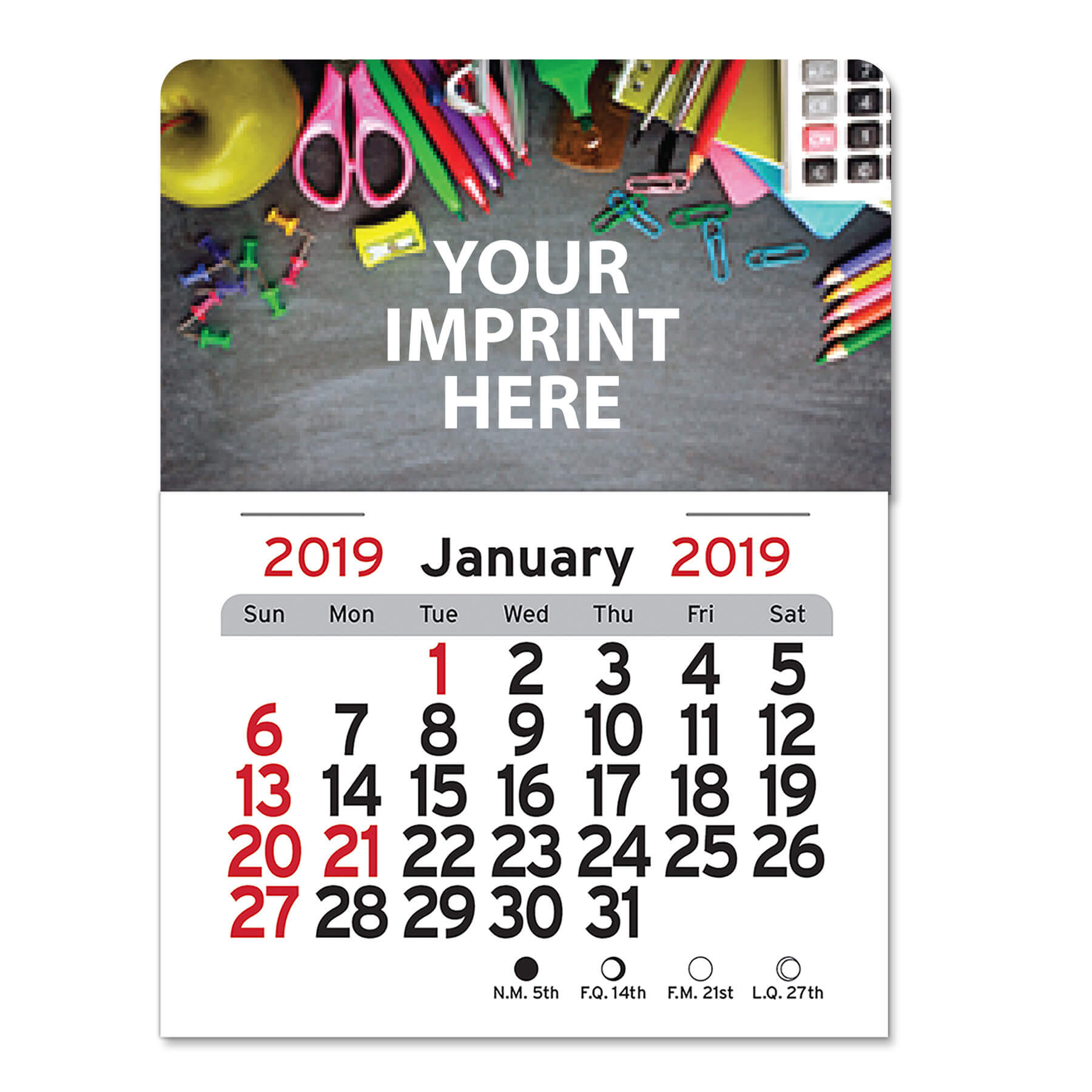 Promotional Rectangle Self-Adhesive Calendar