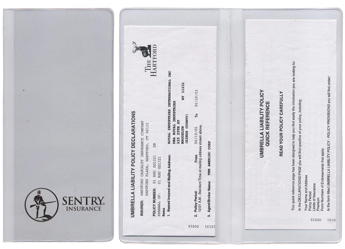 Dual Pocket Policy Holder With 2 Clear Full Pocketswith Logo