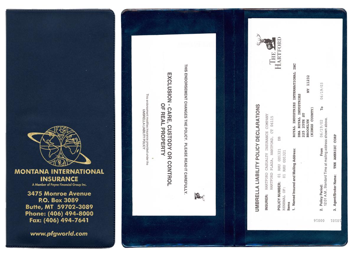 Dual Pocket Policy Holder With 2 Clear Full Pocketswith Logo