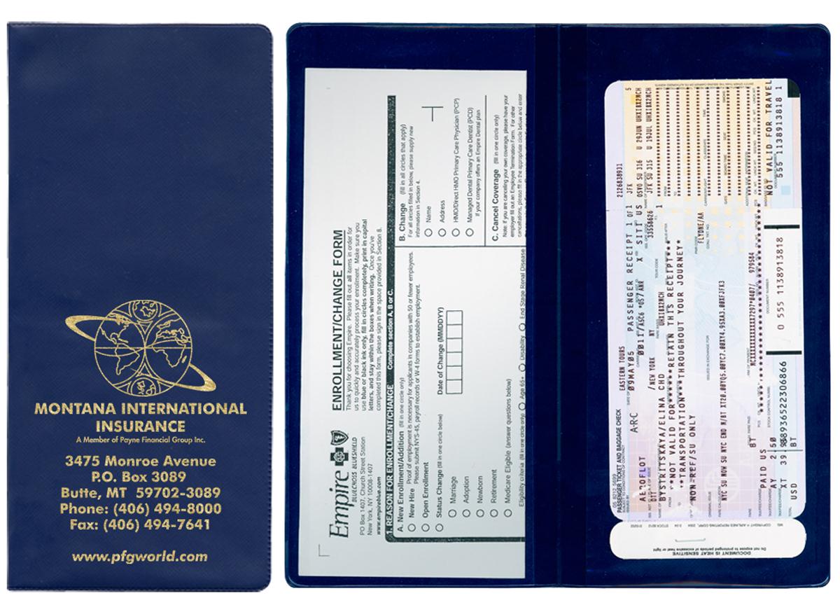 Dual Pocket Policy Holder With 2 Clear Full Pocketswith Logo