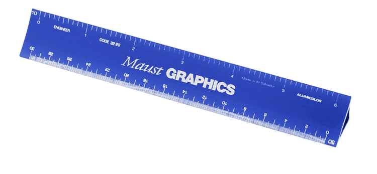 Custom Printed 6 inch Alumicolor Engineer Triangular Hollow Drafting ...