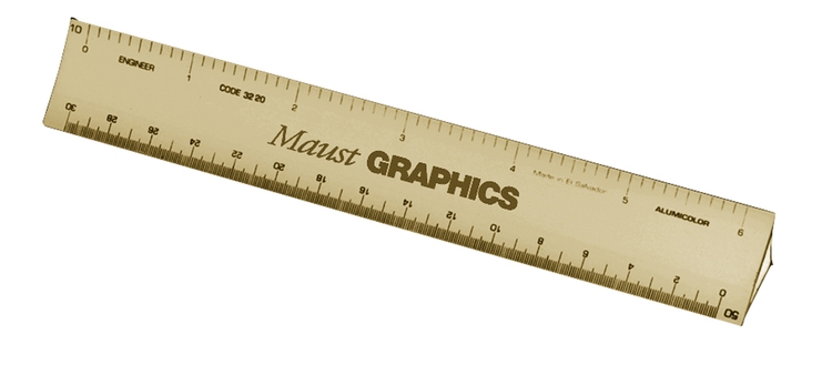 Custom Printed 6 inch Alumicolor Engineer Triangular Hollow Drafting ...