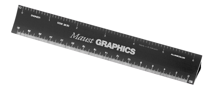 Custom Printed 6 inch Alumicolor Engineer Triangular Hollow Drafting ...