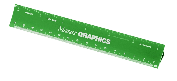 Custom Printed 6 inch Alumicolor Engineer Triangular Hollow Drafting ...