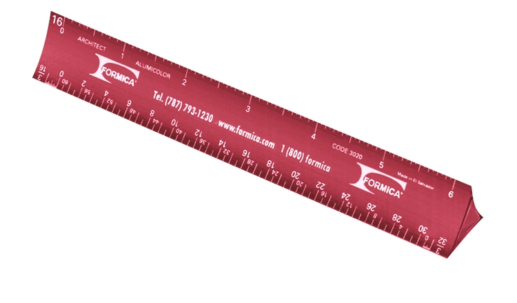 Custom Printed 6 inch Alumicolor Architect Triangular Hollow Scale Ruler