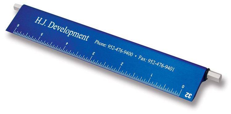 Custom Imprinted 6 inch Alumicolor Select-a-Scale Architect Drafting Ruler
