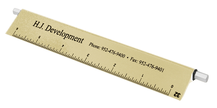 Custom Imprinted 6 inch Alumicolor Select-a-Scale Architect Drafting Ruler