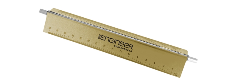 Custom Imprinted 6 inch Alumicolor Select-a-Scale Engineer Drafting Ruler
