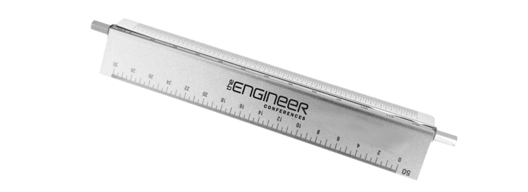 Custom Imprinted 6 inch Alumicolor Select-a-Scale Engineer Drafting Ruler