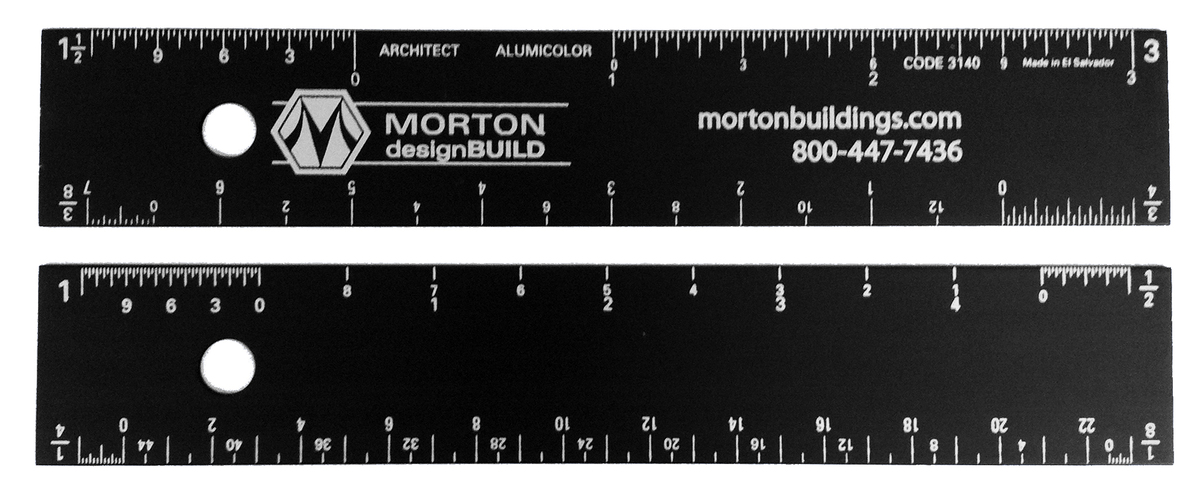 Custom Printed 6 inch Alumicolor Architect Straight Edge Scale Ruler