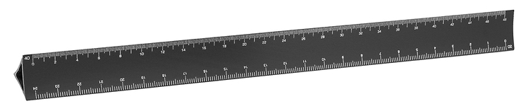 Custom Printed 12 inch Alumicolor Engineer Triangular Hollow Scale