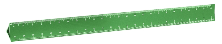 Custom Printed 12 inch Alumicolor Engineer Triangular Hollow Scale