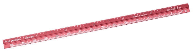 Custom Printed 6 inch Alumicolor Engineer Triangular Pocket Scale