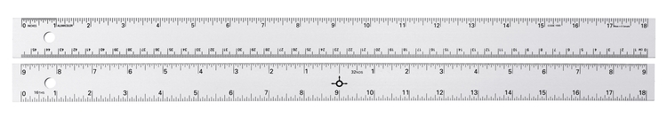 Custom Printed 18 inch Alumicolor Straight Edge Ruler with Center ...