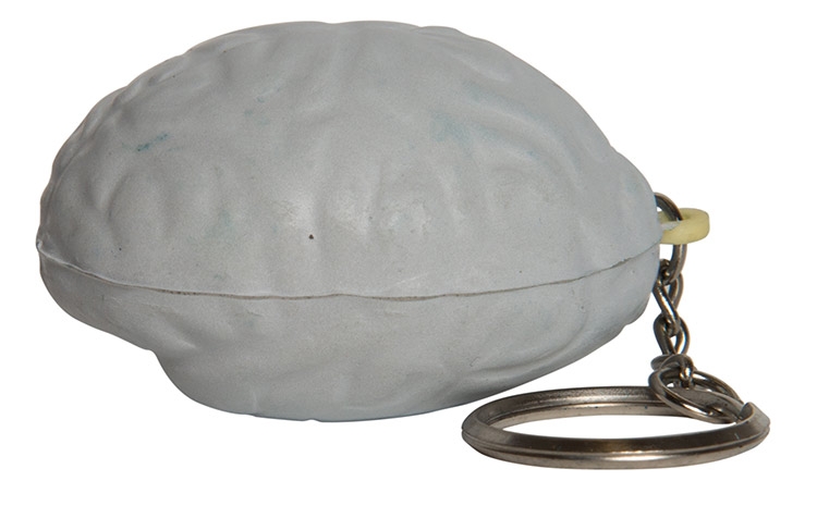 Imprinted Brain Stress Reliever Keychain