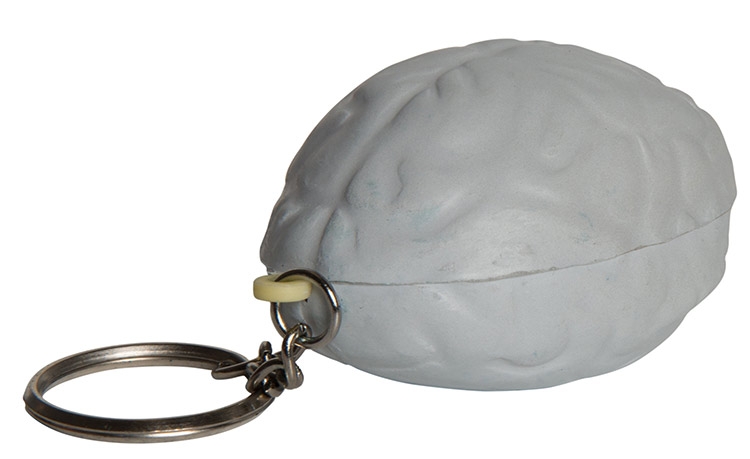 Imprinted Brain Stress Reliever Keychain