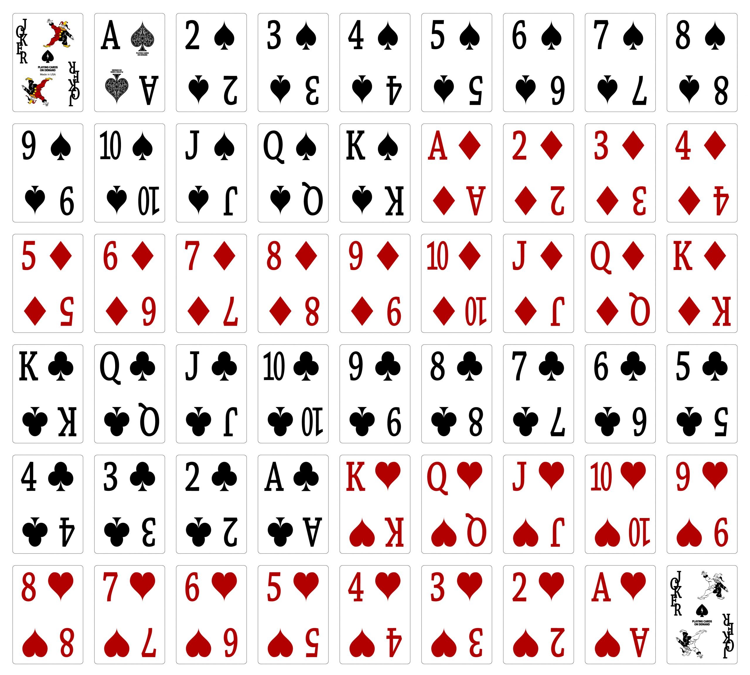 Custom Printed Custom Back and Faces Playing Cards