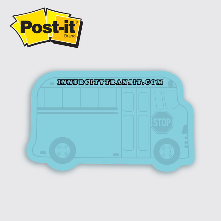 Imprinted Bus Shaped Post It Notes